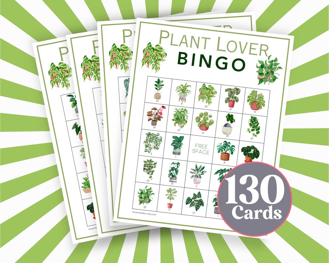 Plant Lover Bingo Game: 130 Green Plant Cards (digital Download) - Etsy