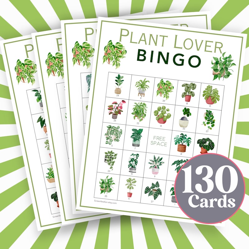 Plant Themed Bingo Cards - Etsy