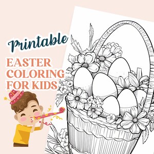 Happy Easter Coloring Pages for Kids, Easter Bunny, Springtime Kids ...