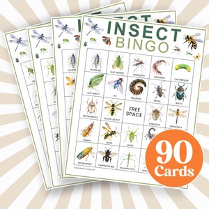 Insect Bingo Birthday Party Game: Printable Kids Animal Activity (PDF ...