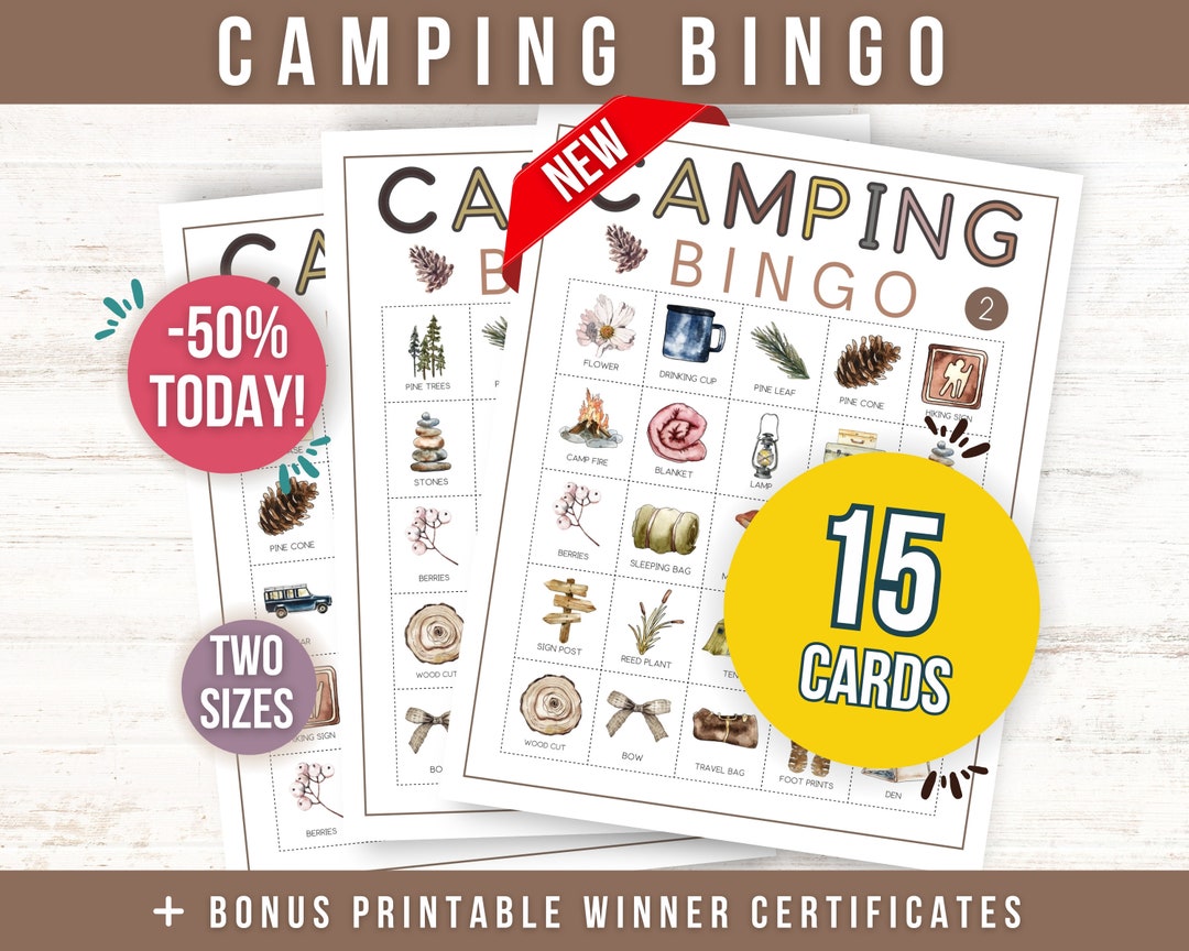 CAMPING BINGO GAME, Preschool Bingo Activity, Instant Download, Kids ...