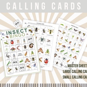 Insect Bingo Birthday Party Game, Printable Animal Kids Activity, Bug ...