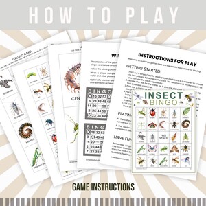 Insect Bingo Birthday Party Game, Printable Animal Kids Activity, Bug ...