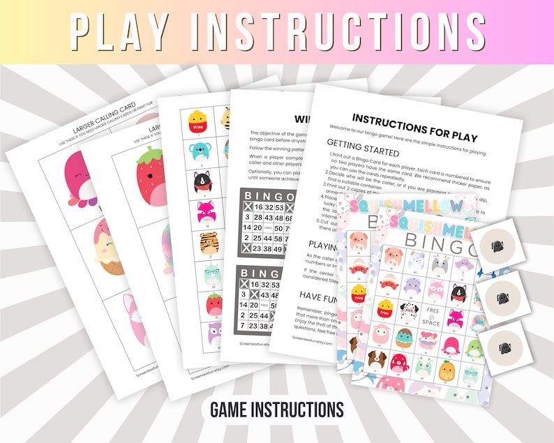 Squishmallow Bingo: 60 Printable Cards for Birthday Party (PDF) - Etsy