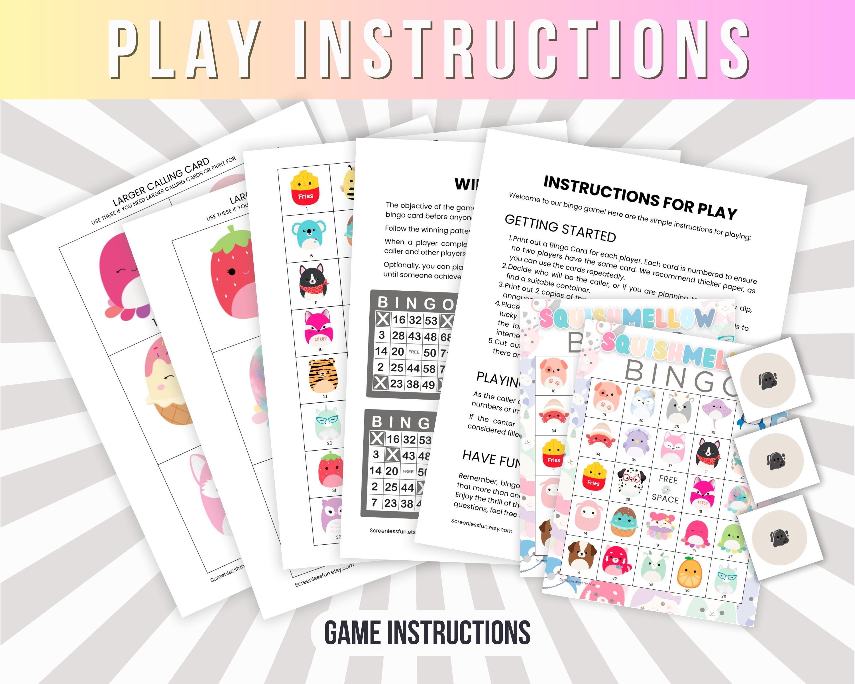 Squishmallow Bingo: 30 Printable Cards for Birthday Party (PDF) - Etsy