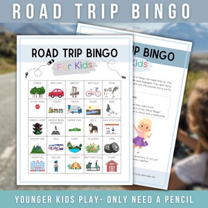 Car Bingo Game for Kids, Road Trip Bingo Travel Activity, Printable ...