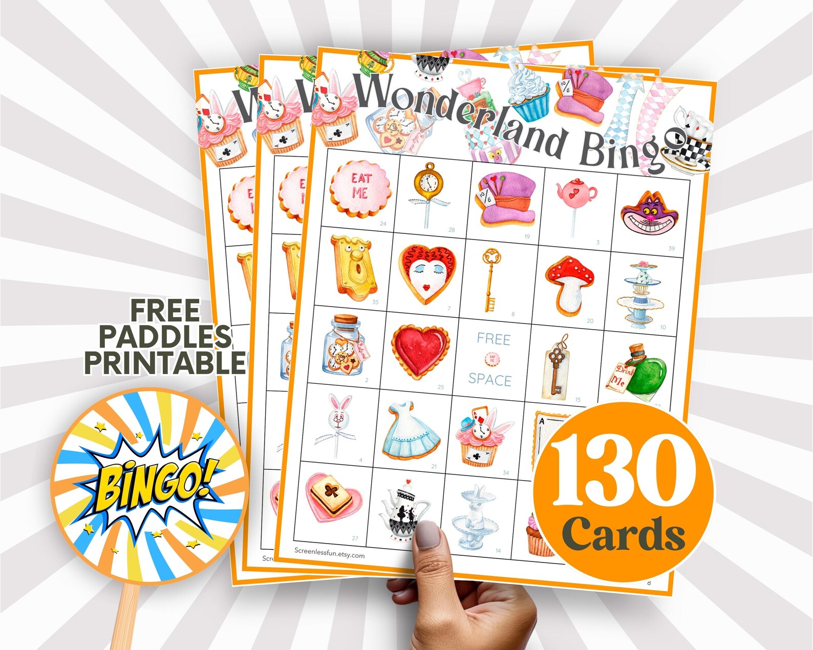 Alice in Wonderland Bingo: Mad Hatter Tea Party Game (printable) - Etsy