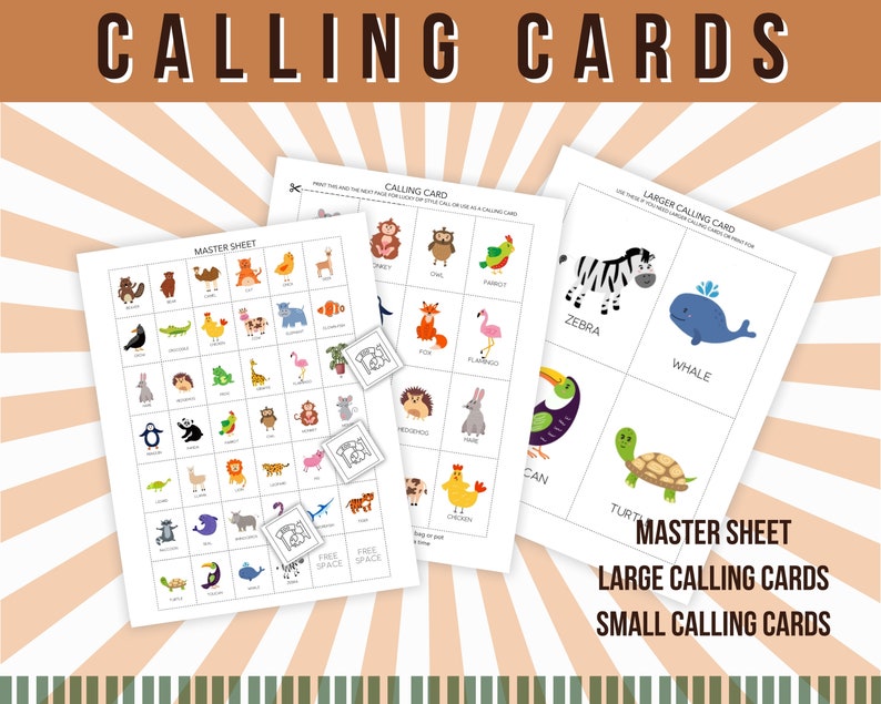 Kids Animal Bingo Game: 30 Printable Cards (PDF) - Etsy