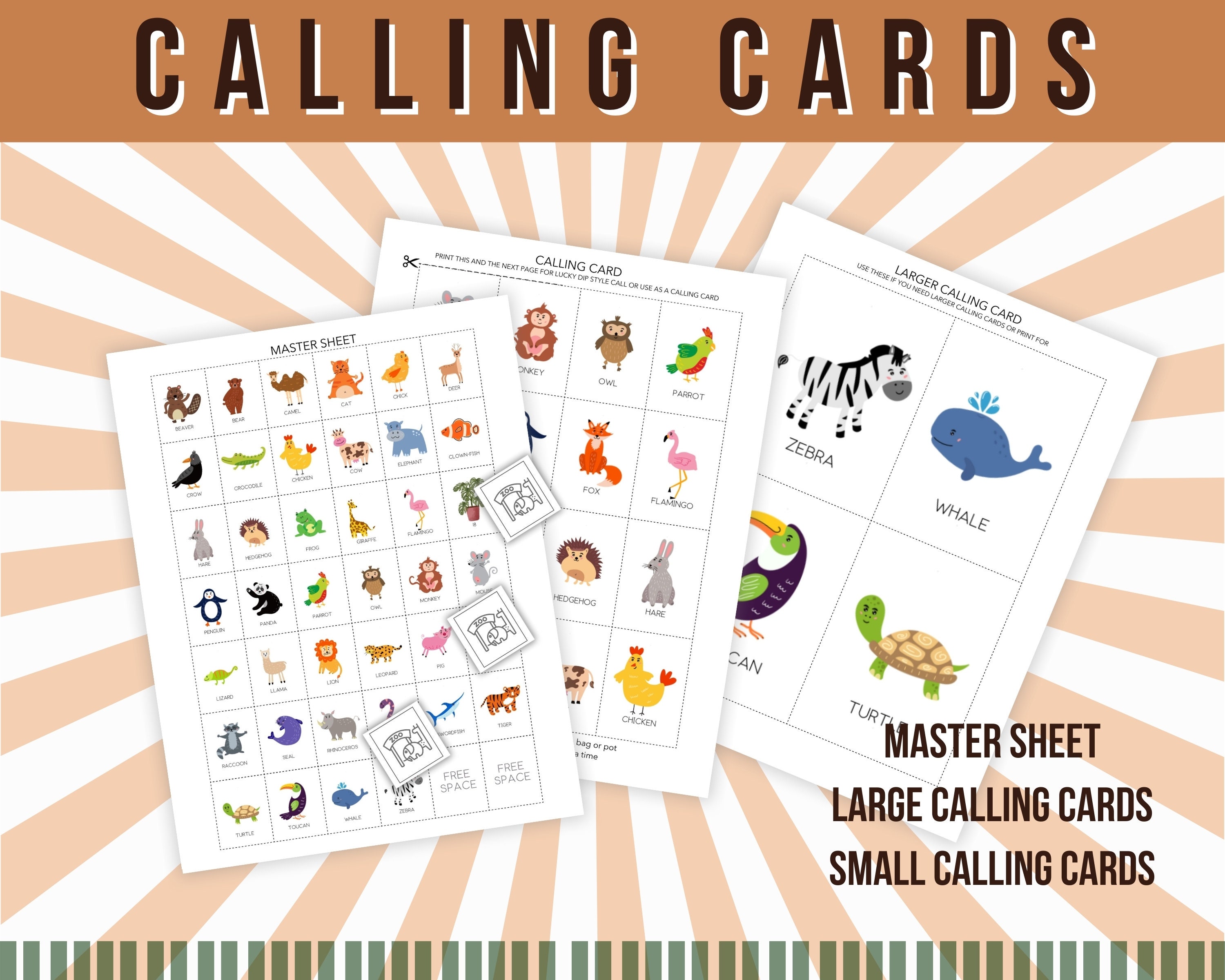 Kids Animal Bingo Game: 30 Printable Cards (PDF) - Etsy
