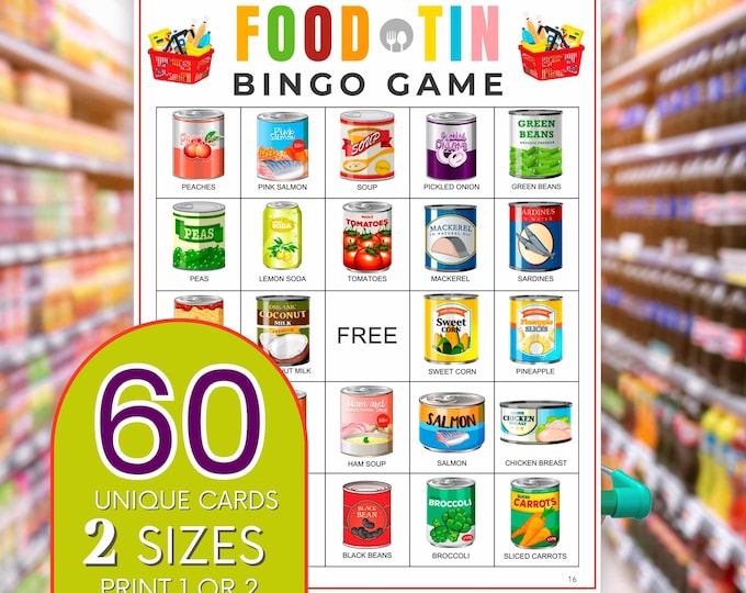 Printable Food BINGO Game, Kawaii Restaurant Digital Download for Kids ...