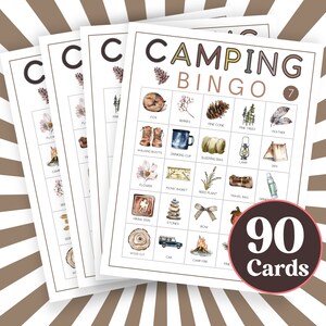SUMMER CAMP BINGO, Camping Game Printable Bingo Cards, Activity ...