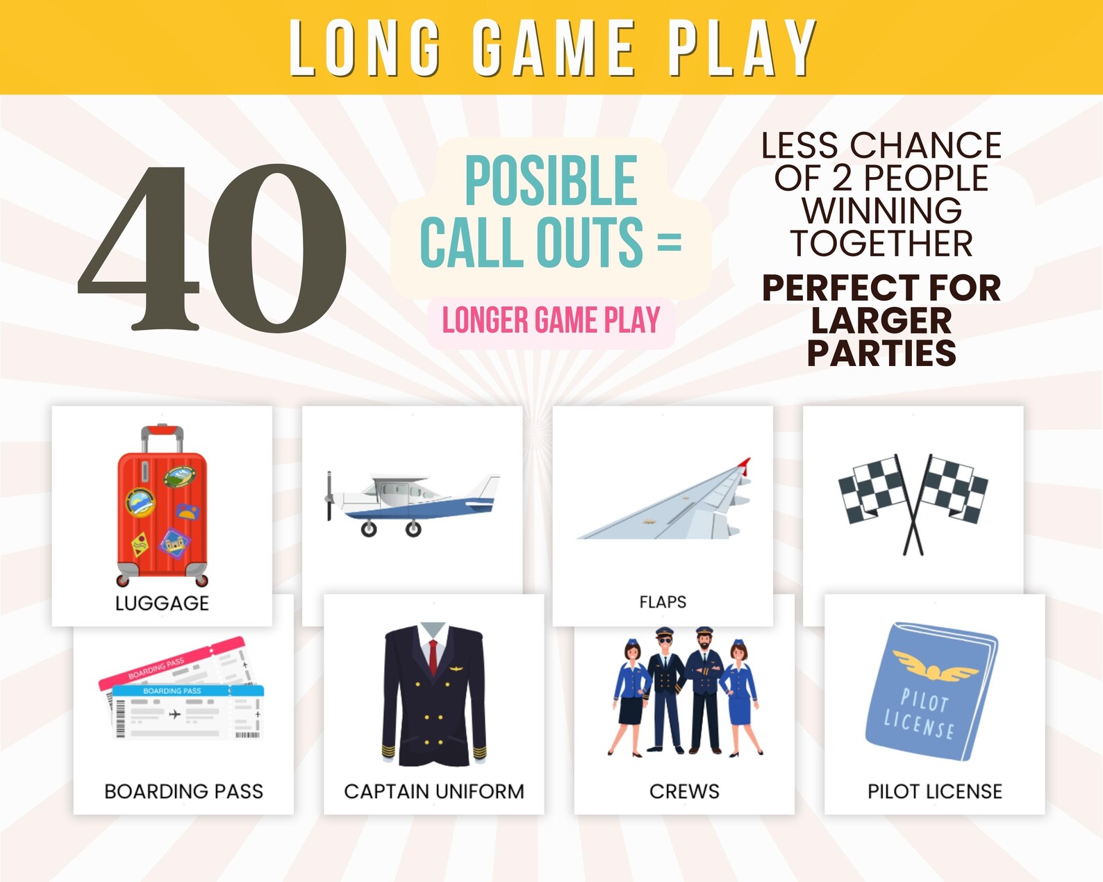 Pilot Bingo Game: Kids Aviation Birthday Party (printable) - Etsy
