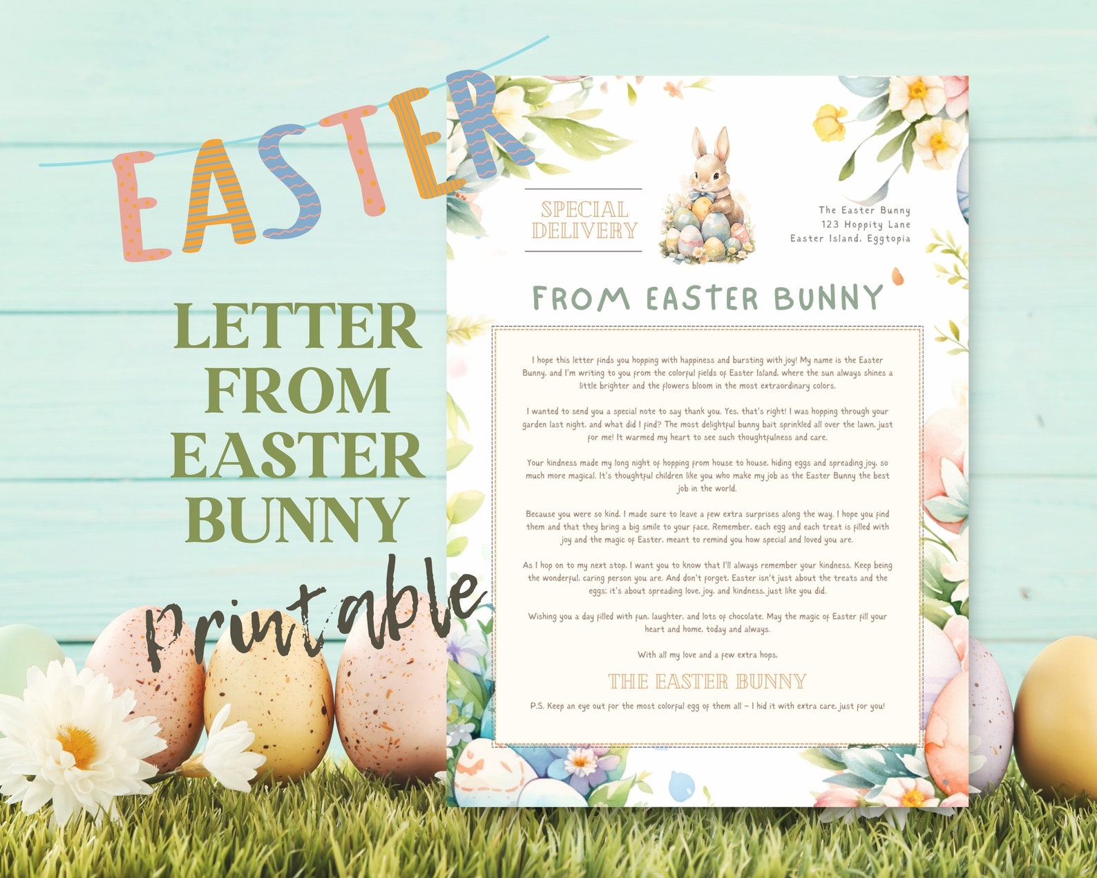 Letter From Easter Bunny, Official Printable Bunny Letter, Easter Kids ...