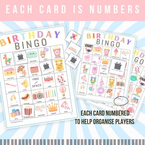Birthday Bingo, 30 Bingo Cards, Printable Activities for Families ...