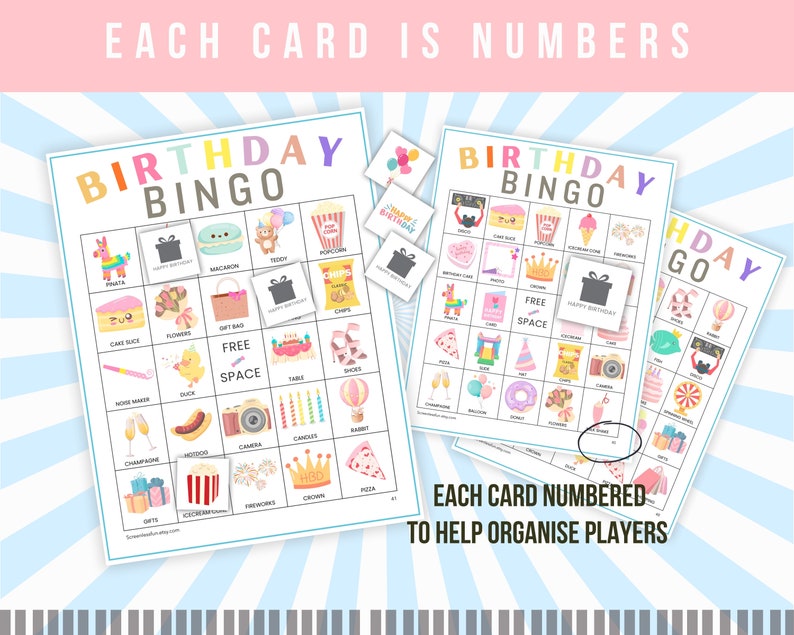 90 Birthday Bingo Printable Cards, Activities for Families, Calling ...