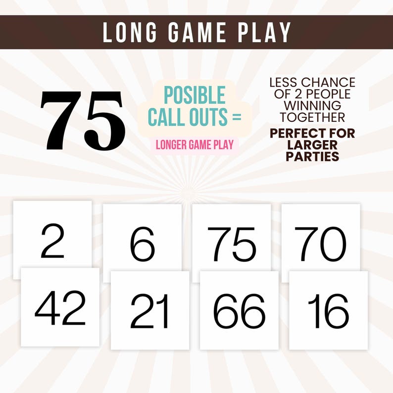 Giant Bingo Game: Large Print, 30 Unique Cards (PDF Download) - Etsy
