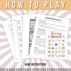 30 Cookery Themed Baking Bingo Cards, Food Themed Bingo Game, Cooking ...
