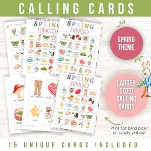 Spring Bingo Game: 15 Printable Cards, Classroom Party (digital ...