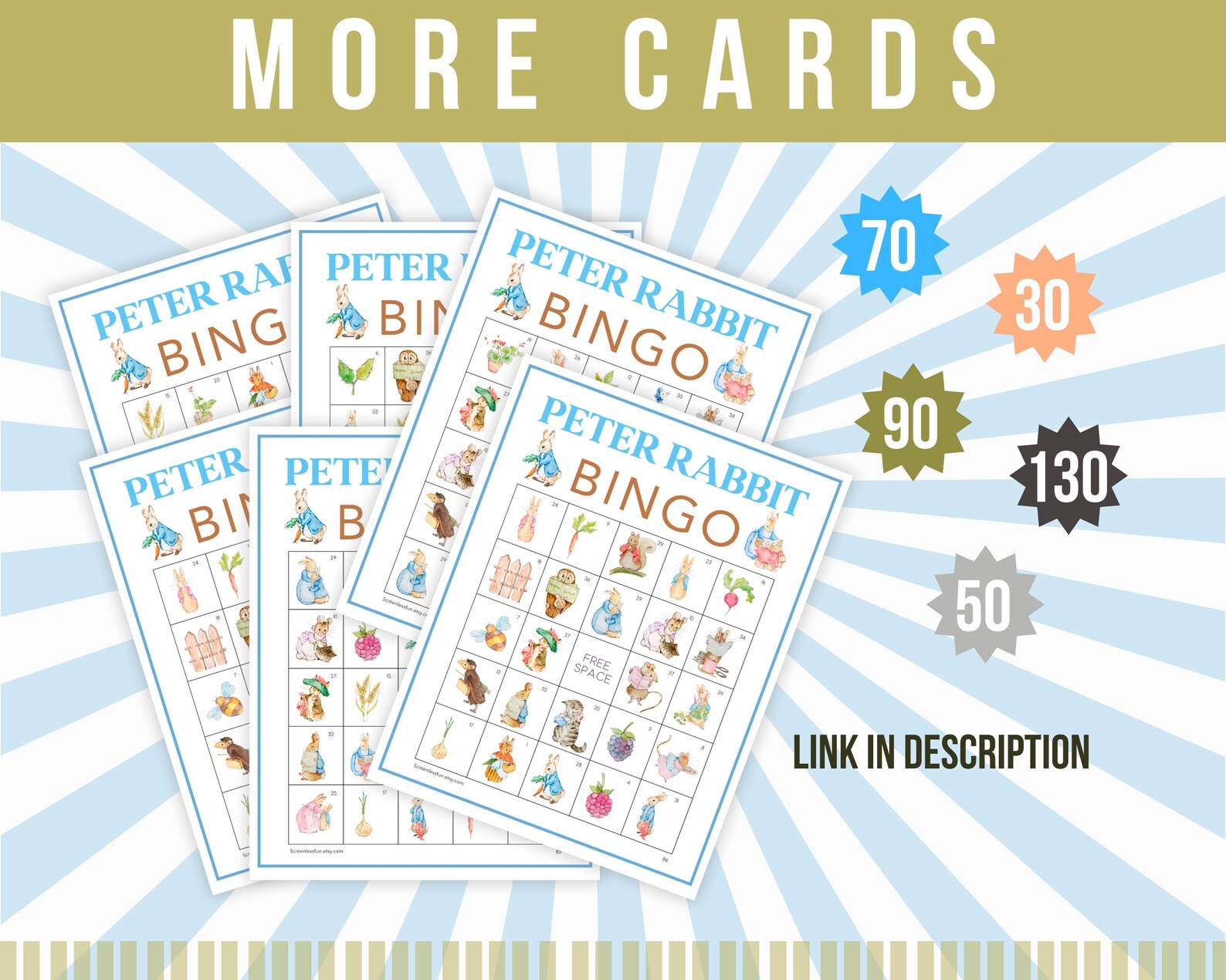 Peter Rabbit Classroom Activity Game Peter Rabbit Baby Shower Bingo ...