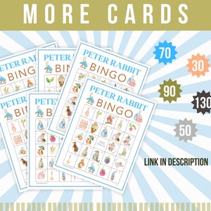 Peter Rabbit Classroom Activity Game Peter Rabbit Baby Shower Bingo ...