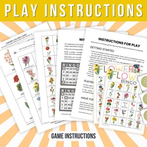 Flower Bingo Nature Garden Game, Spring Floral Bingo Boards, Printable ...