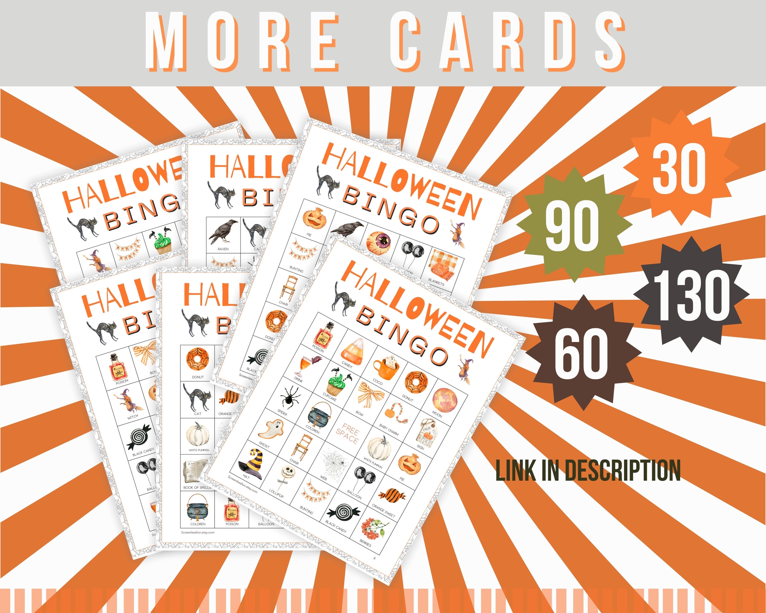 Halloween Bingo Patterns Game Cards, Printable Halloween Bingo Cards ...