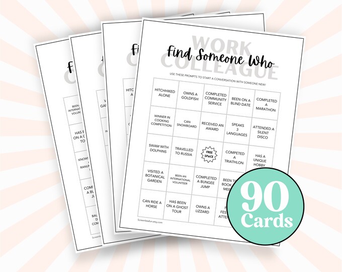 Find Someone Who Bingo, Printable Icebreaker Games, Get to Know You ...