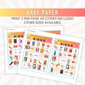 Supermarket Bingo, 60 Grocery Store Bingo Cards, Supermarket Scavenger ...