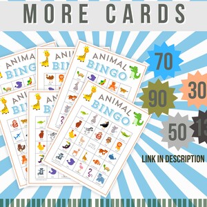 Kids Baby Animal Bingo Game, Printable Animal Bingo Game, Kids ...