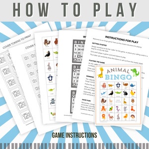 Kids Baby Animal Bingo Game, Printable Animal Bingo Game, Kids ...