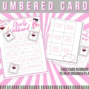 90 Girls Weekend Printable Bingo Game, Teen Weekend Fun Party Holiday ...