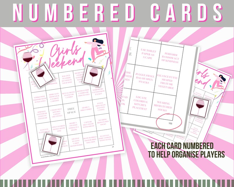 Girls Weekend Printable Bingo Game, Girls Party Game Activity, Funny ...