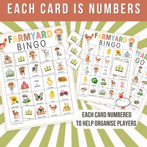 30 Farmyard Bingo Cards, Farm Animal Baby Shower Game, Barnyard Party ...