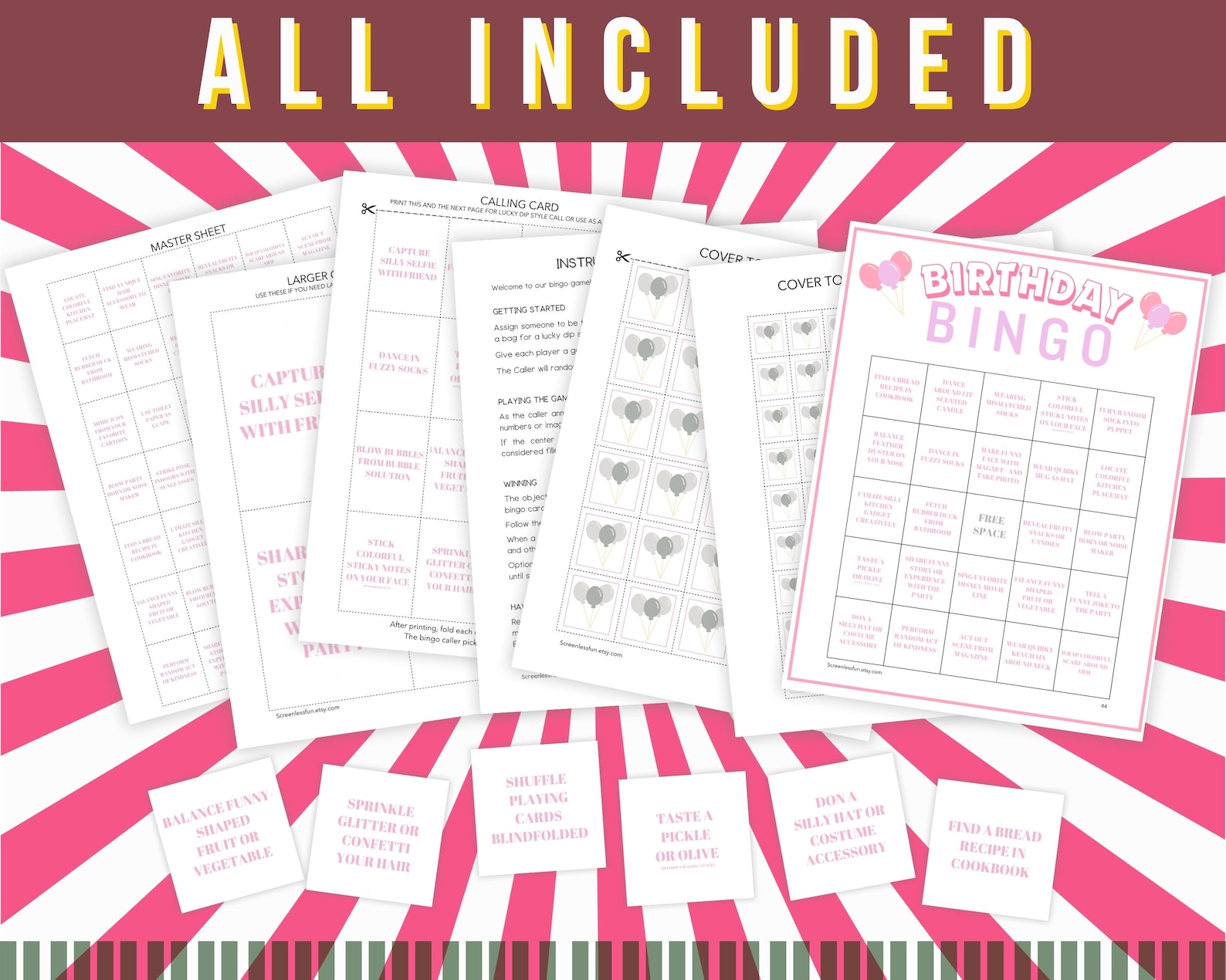 60 Teen Girls Funny Bingo Cards, Icebreaker Birthday Bingo Cards ...