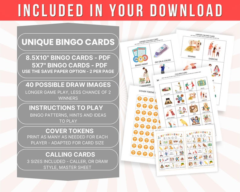 Retirement Bingo Cards, Retirement Party Activity Game, Bingo Cards for ...
