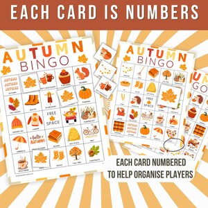 Autumn Bingo Game: 90 Printable Cards, Fall Family Fun (digital ...