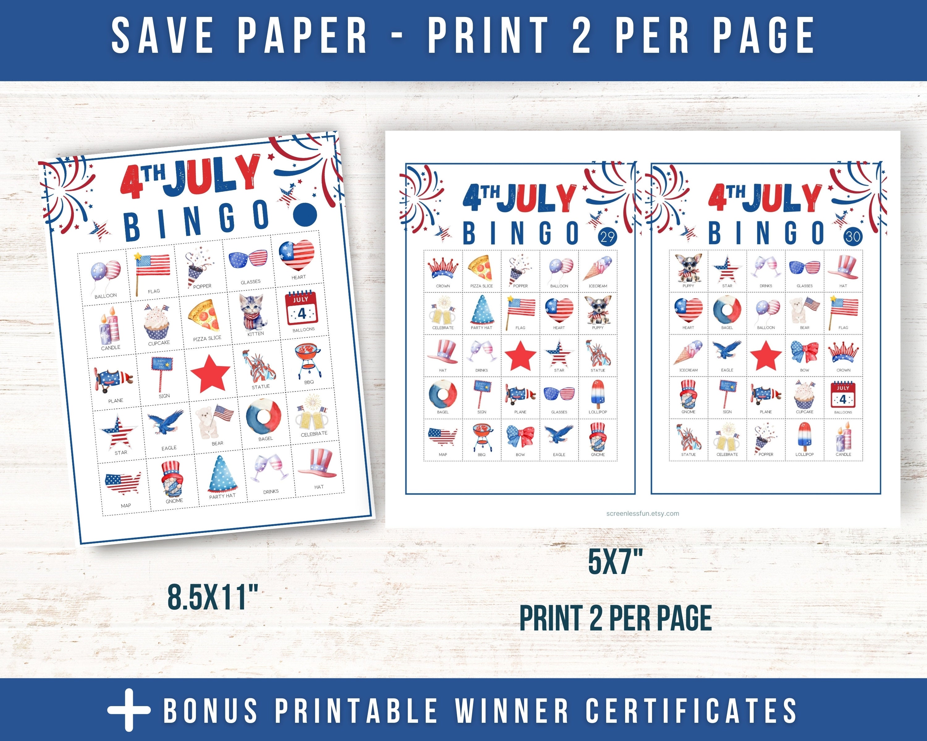 Independence Day Bingo, 4th of July Bingo Game, Instant Download ...