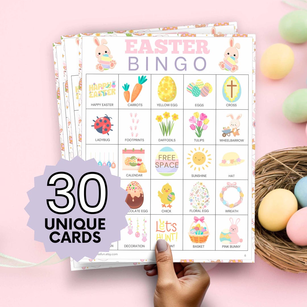 Easter Bingo Game: Fun Spring Class Party (PDF Download) - Etsy
