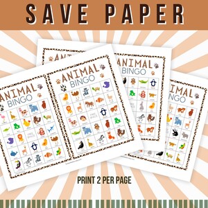 Kids Animal Bingo Game: 30 Printable Cards (PDF) - Etsy
