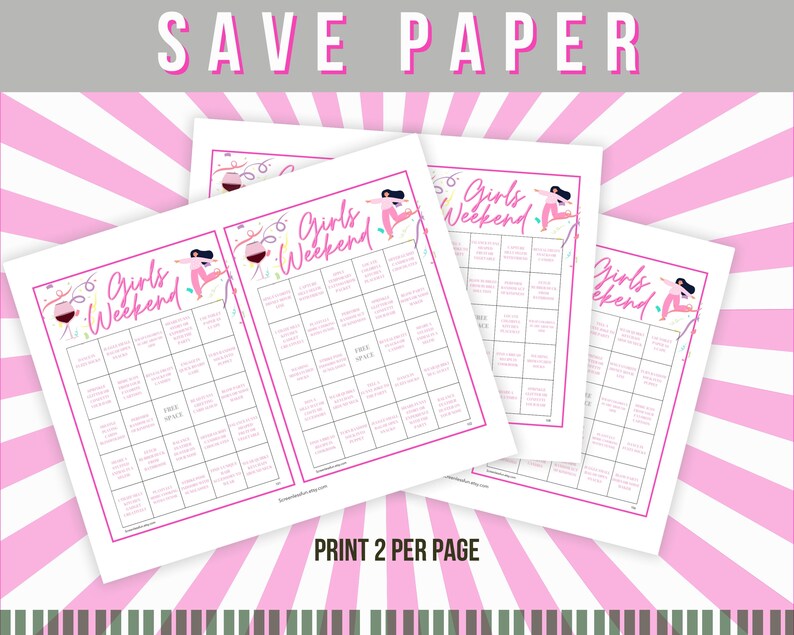 Girls Weekend Bingo Game: 90 Printable Cards (digital Download) - Etsy