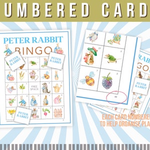 Peter Rabbit Baby Shower Bingo Game, Rustic Bunny Bundle, Boy Baby ...