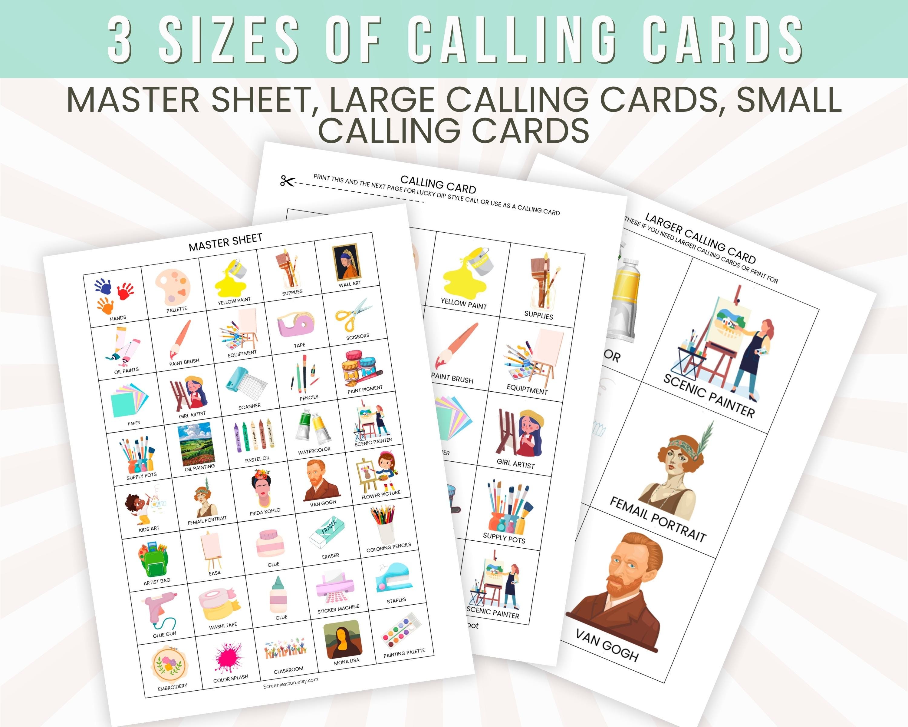 30 Art Bingo Cards, Printable Artist Bingo Game, Kids Art Party ...