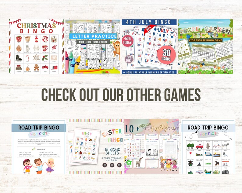 Car Bingo Game for Kids, Road Trip Bingo Travel Activity, Printable ...