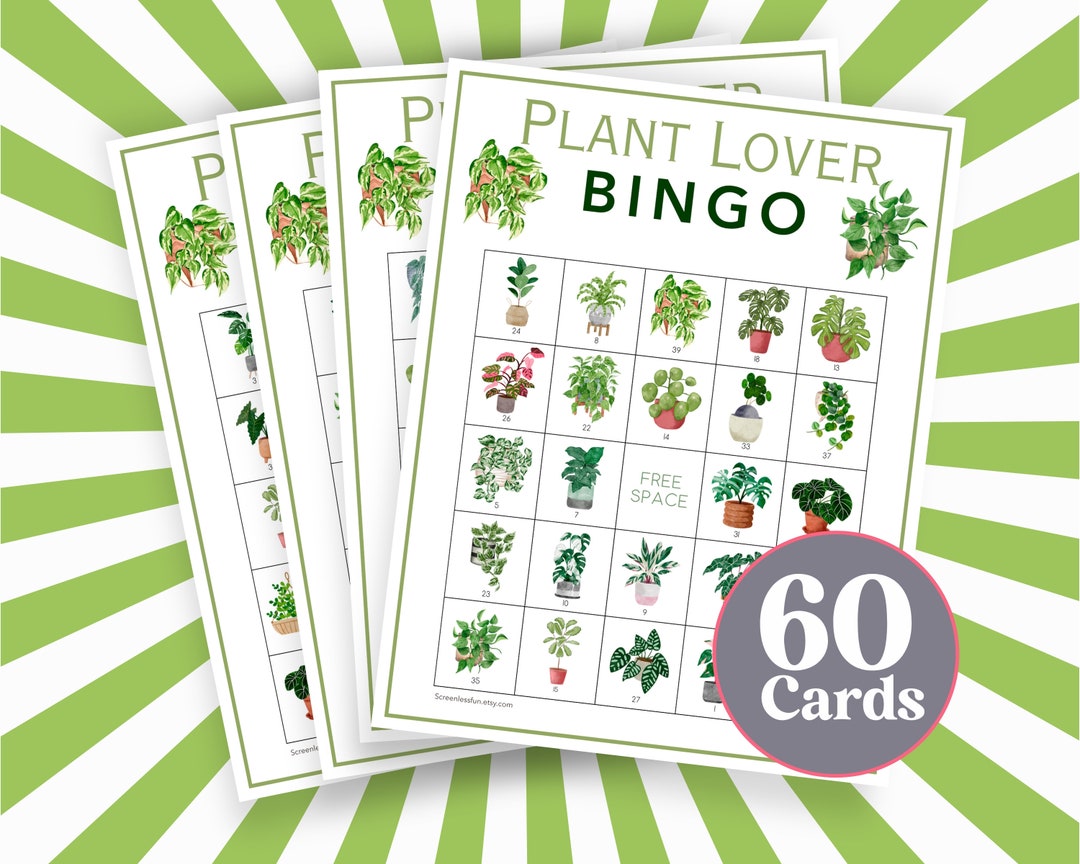 Plant Lover Bingo Game: 60 Unique Cards (digital Download) - Etsy
