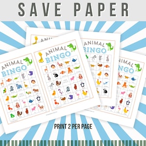 Kids Baby Animal Bingo Game, Printable Animal Bingo Game, Kids ...