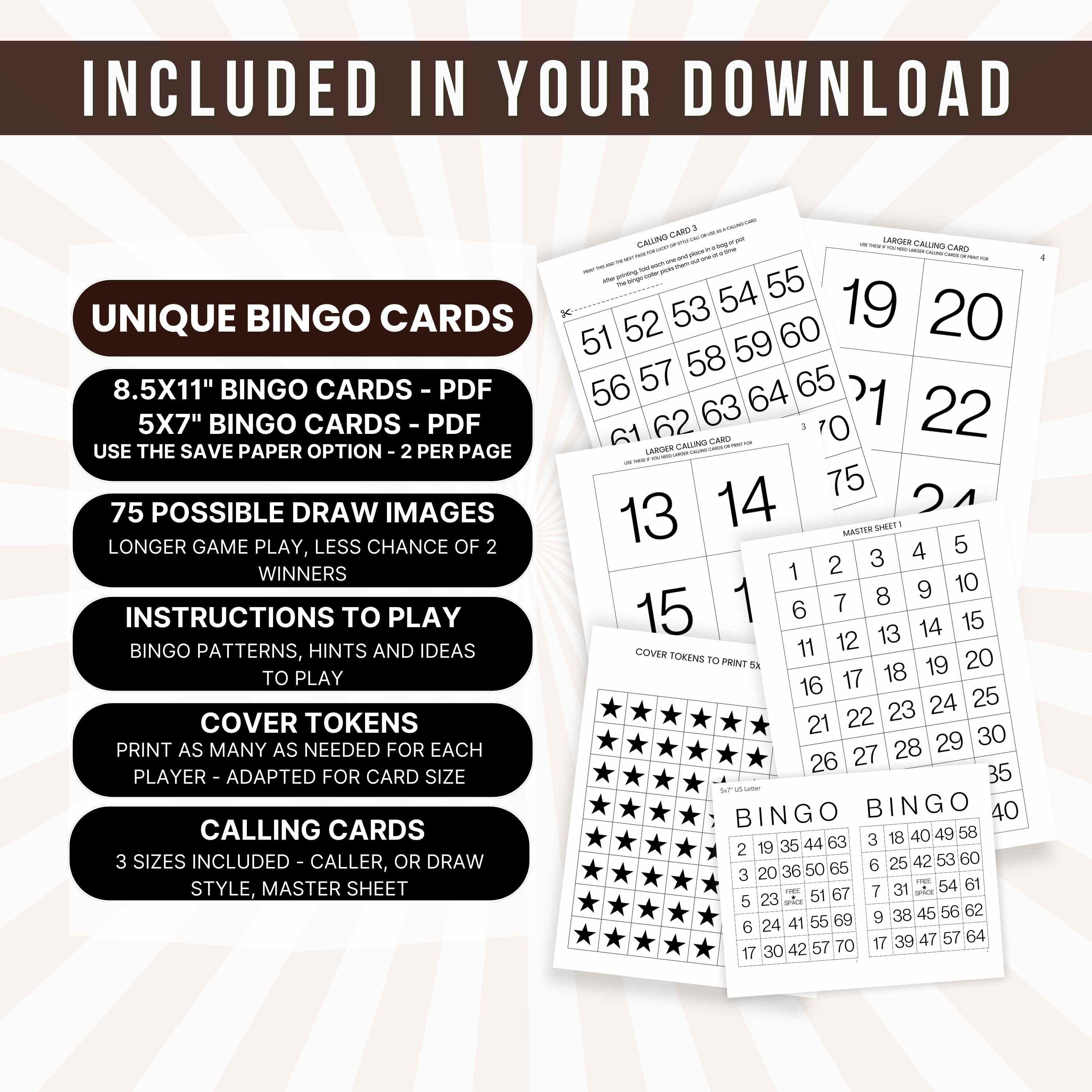 Large Number Bingo Game, Jumbo Bingo Cards, Playing Bingo Party Game ...