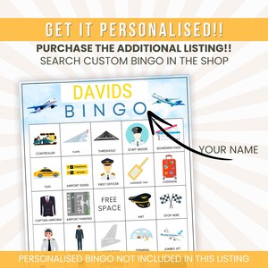 Airplane Bingo Game: Airport Travel Theme (printable) - Etsy