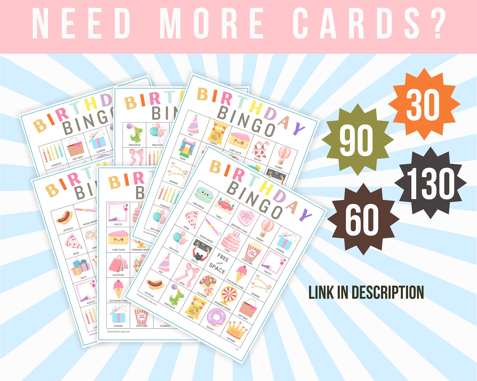 90 Birthday Bingo Printable Cards, Activities for Families, Calling ...