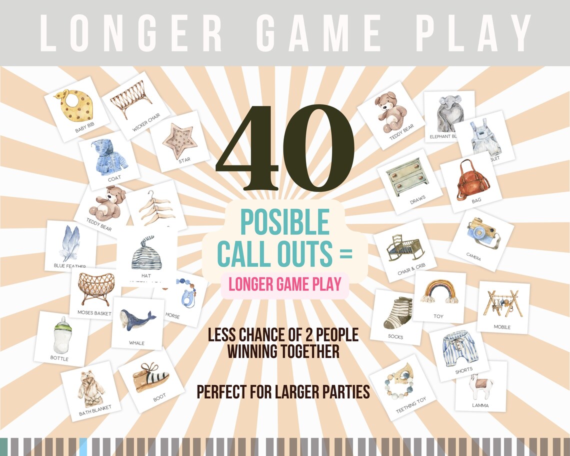 Blue Baby Shower Bingo Cards Printable, DIY Baby Boy Bingo Cards ...