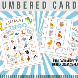 Kids Baby Animal Bingo Game, Printable Animal Bingo Game, Kids ...